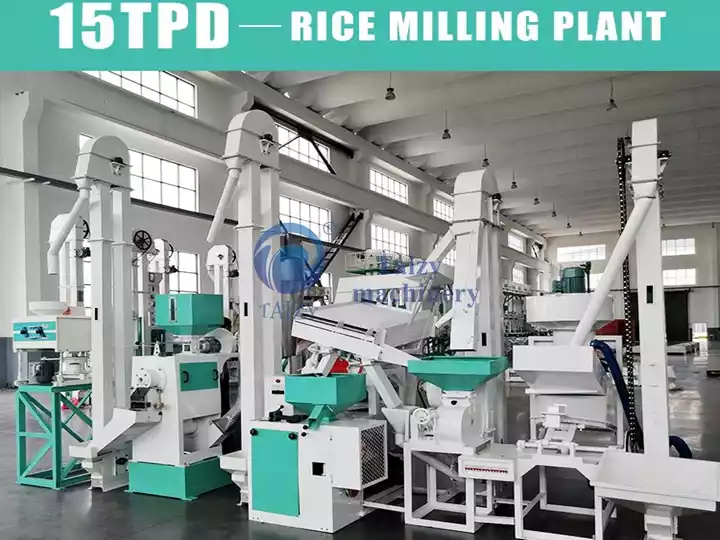 15TPD Quality Rice Mill Production Line With Polisher And White Rice Grader